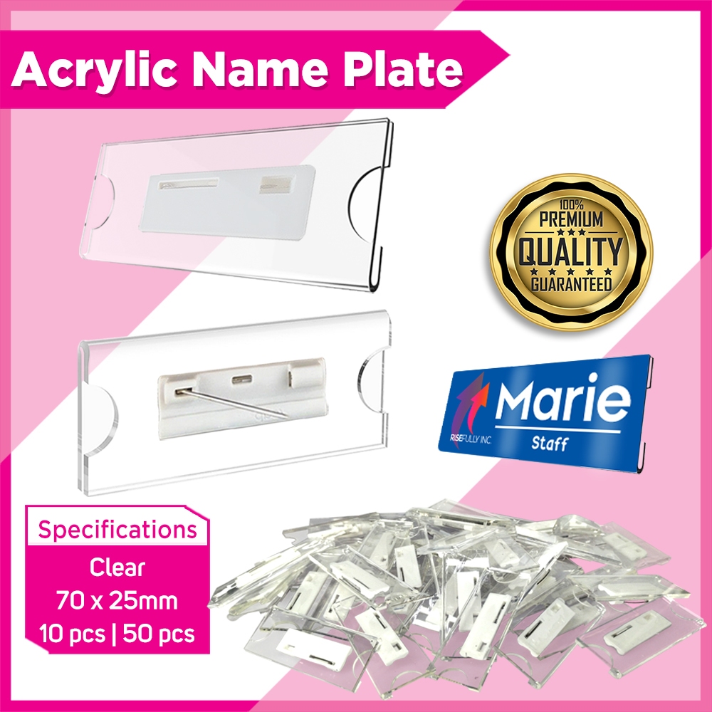 Insertable BLANK Acrylic NAMEPLATE (70×25mm) | Shopee Philippines