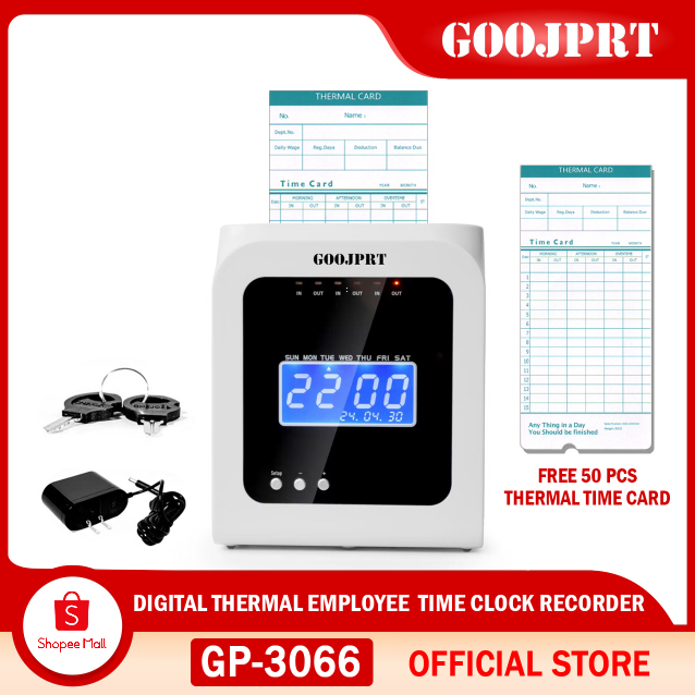 GP-3066 Thermal Employee Attendance Time Clock Recorder Machine for ...