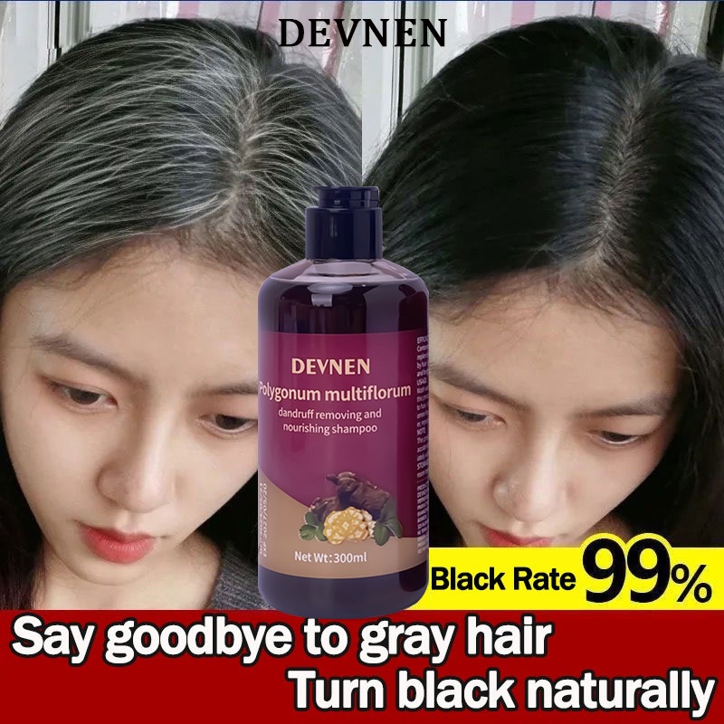 DEVNEN Black Hair Shampoo Natural Polygonum Multiflorum Shampoo ...