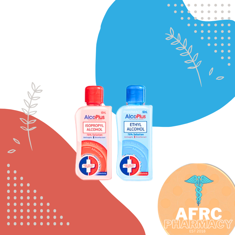 AlcoPlus Red 70% Isopropyl Alcohol (60ml) Alcoplus Blue 70% Ethyl ...