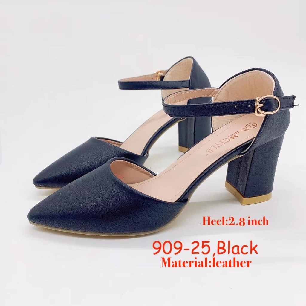 Women Pointed Closed Toe Block Heel Sandals White Wedding Chunky Heels ...