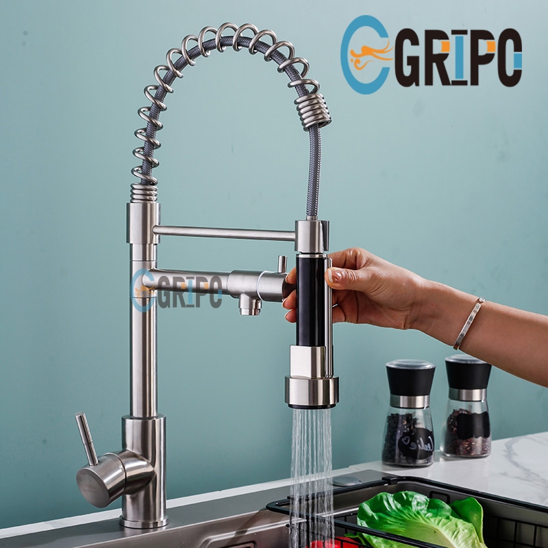 GRIPO High End 304 Stainless Contemporary Kitchen Faucet with Pull Down ...