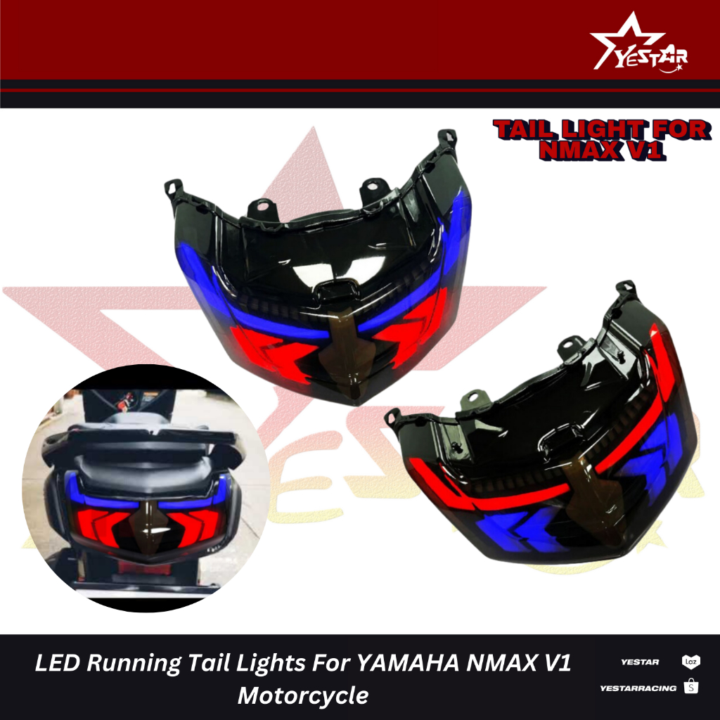 Yestar Racing LED Running Motorcycle Tail Lights For YAMAHA NMAX V1 ...