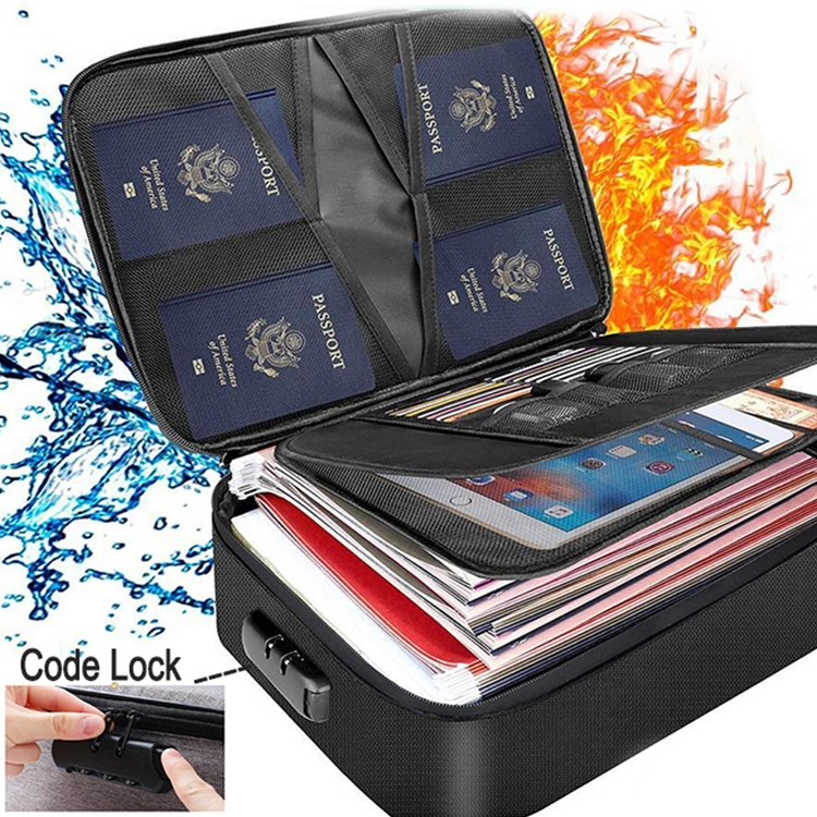 Document Storage Bag with Lock Waterproof Document File Organizer ...