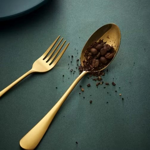 Gold Stainless steel kutchara at tinidor MAKAPAL(12pcs) | Shopee ...