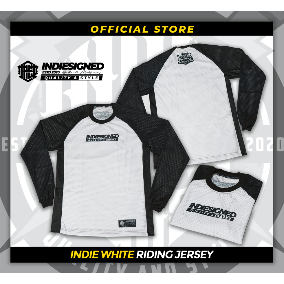 INDIE WHITE RIDING JERSEY LONGSLEEVE INDIESIGNED OFFICIAL | Shopee Philippines