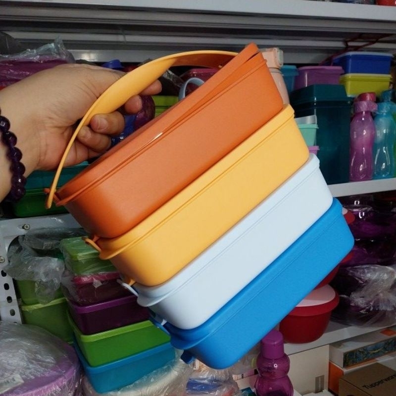 Tupperware Click to Go Rectangular 3pcs. 900ml/Small Goody Box Set(4pcs ...