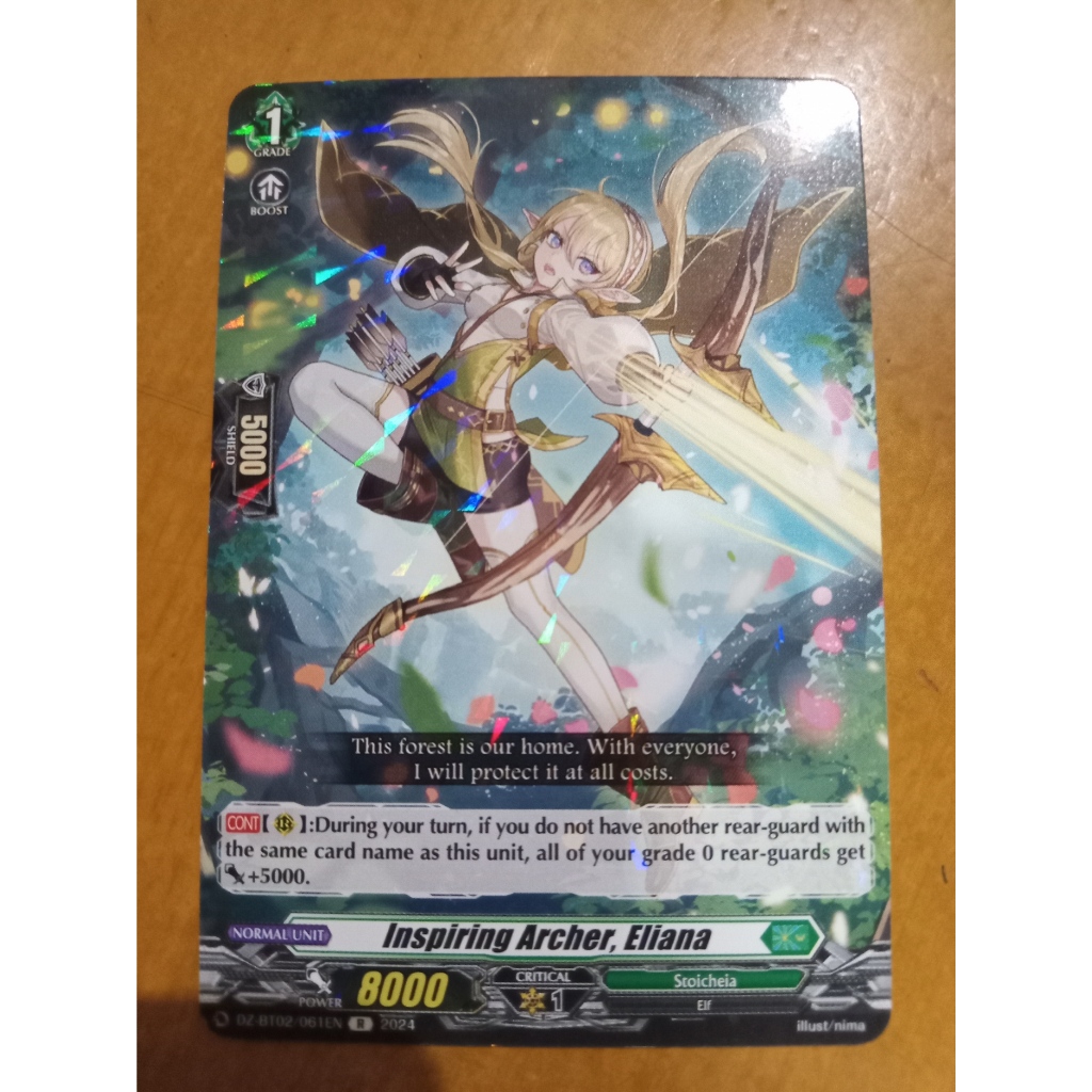 CFV Inspiring Archer, Eliana R DZ-BT02 Stoicheia Cardfight Vanguard English | Shopee Philippines