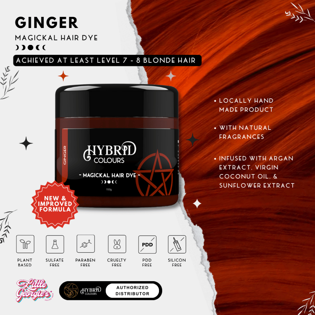 Hybrid Colours Magickal Hair Dye 150g - GINGER [Dark Orange, Organic ...