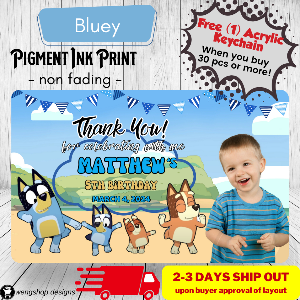 Bluey Ref Magnet Souvenir ATM Size for Birthday | Christening ...