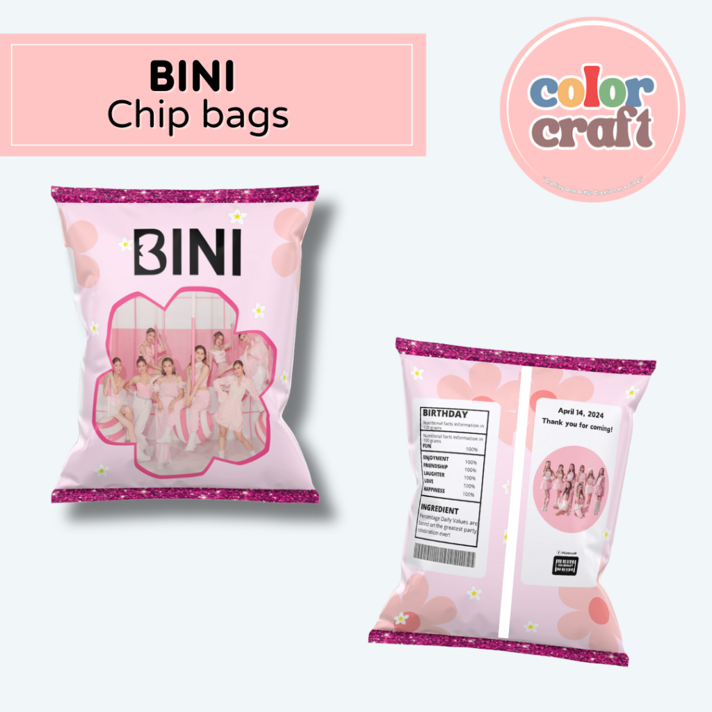 10 pcs BINI CHIP BAG l LOOT BAG l GIVEAWAY (Half size) | Shopee Philippines