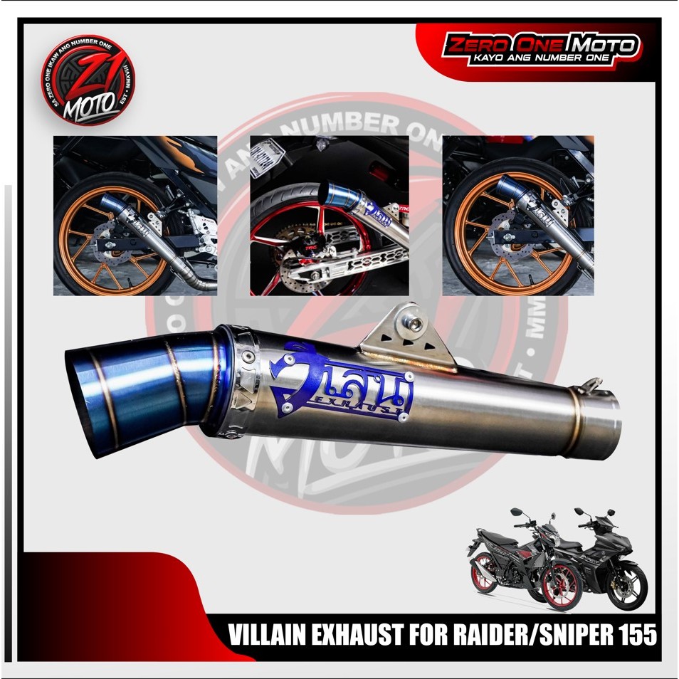 Z1 Open Spec Muffler by Villain Exhaust For Raider 150/Sniper 155 (COD ...