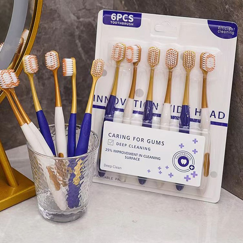 6Pcs Teeth Clean & Gum Protection Toothbrush Ultra-fine Soft Bristle ...