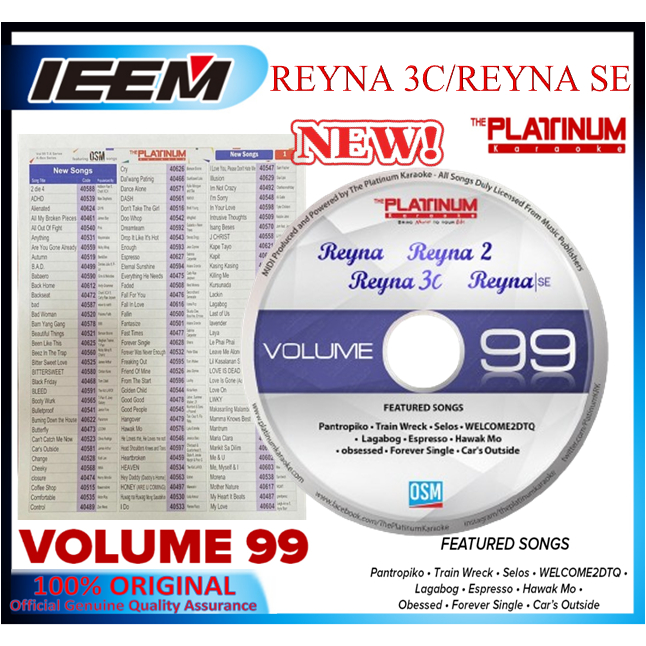 Platinum Reyna 1 , 2, 3C,& Reyna SE CD VOL 99 Origin | Shopee Philippines