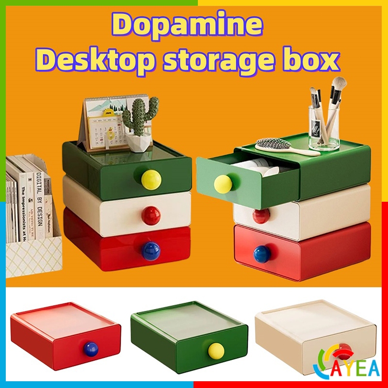 Desk Organizer Box tackable Dopamine Cut Fun Storage Box Large Capacity ...