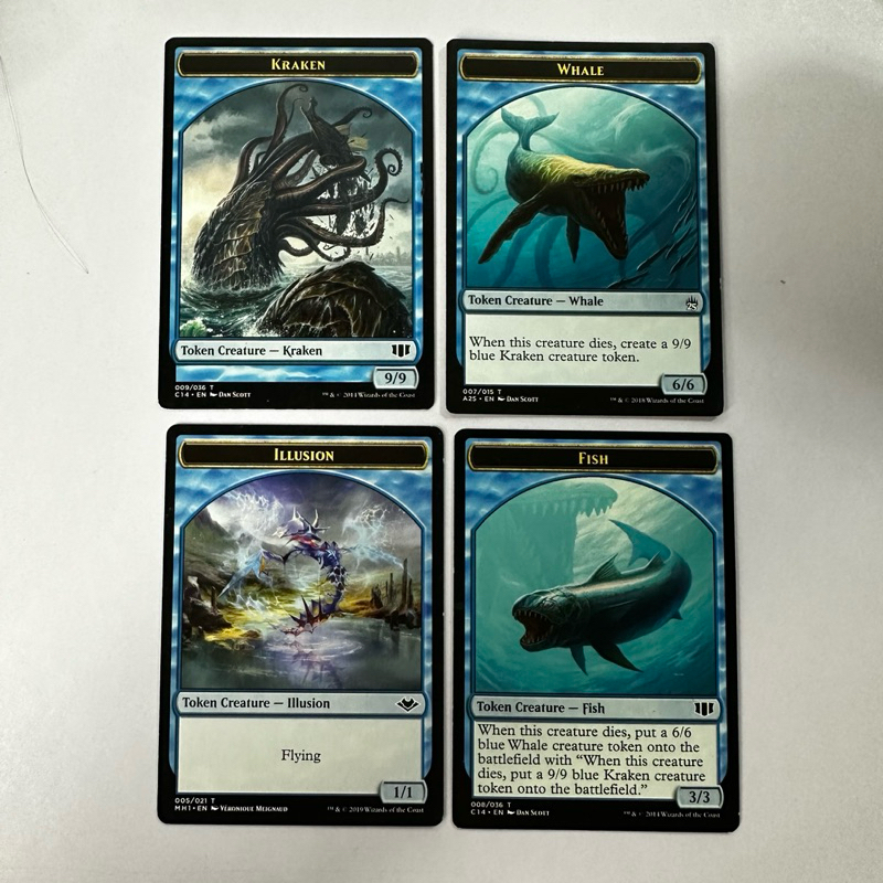 KRAKEN ZOMBIE WHALE FISH ILLUSION BEAR SPIDER TOKEN MTG MAGIC THE ...