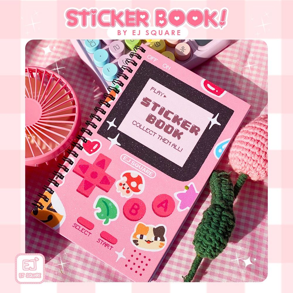 [RECYCLED] "COLLECT THEM ALL!" REUSABLE GLITTER STICKER BOOK HARD COVER ...