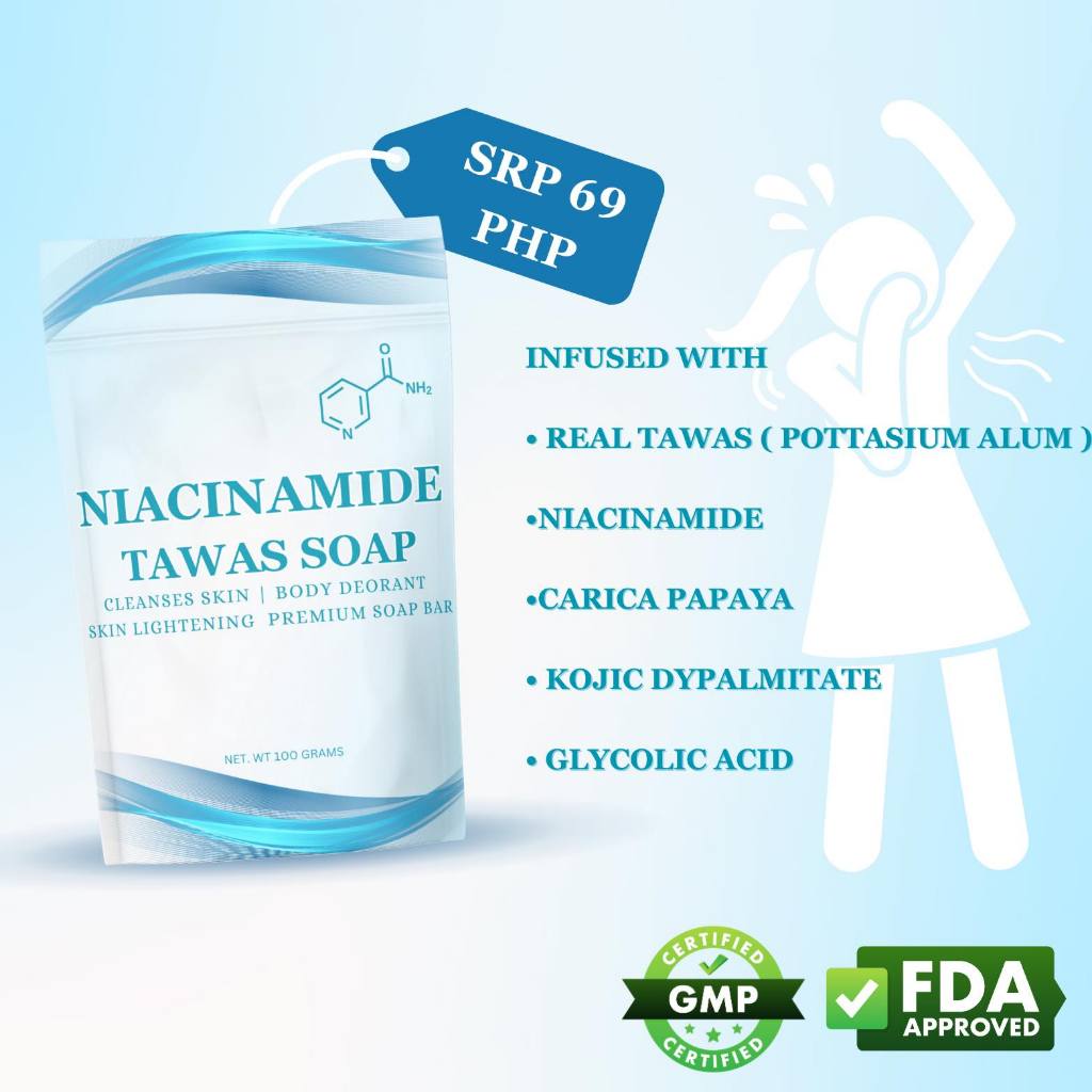 2pcs NIACINAMIDE TAWAS SOAP 100grams | Shopee Philippines