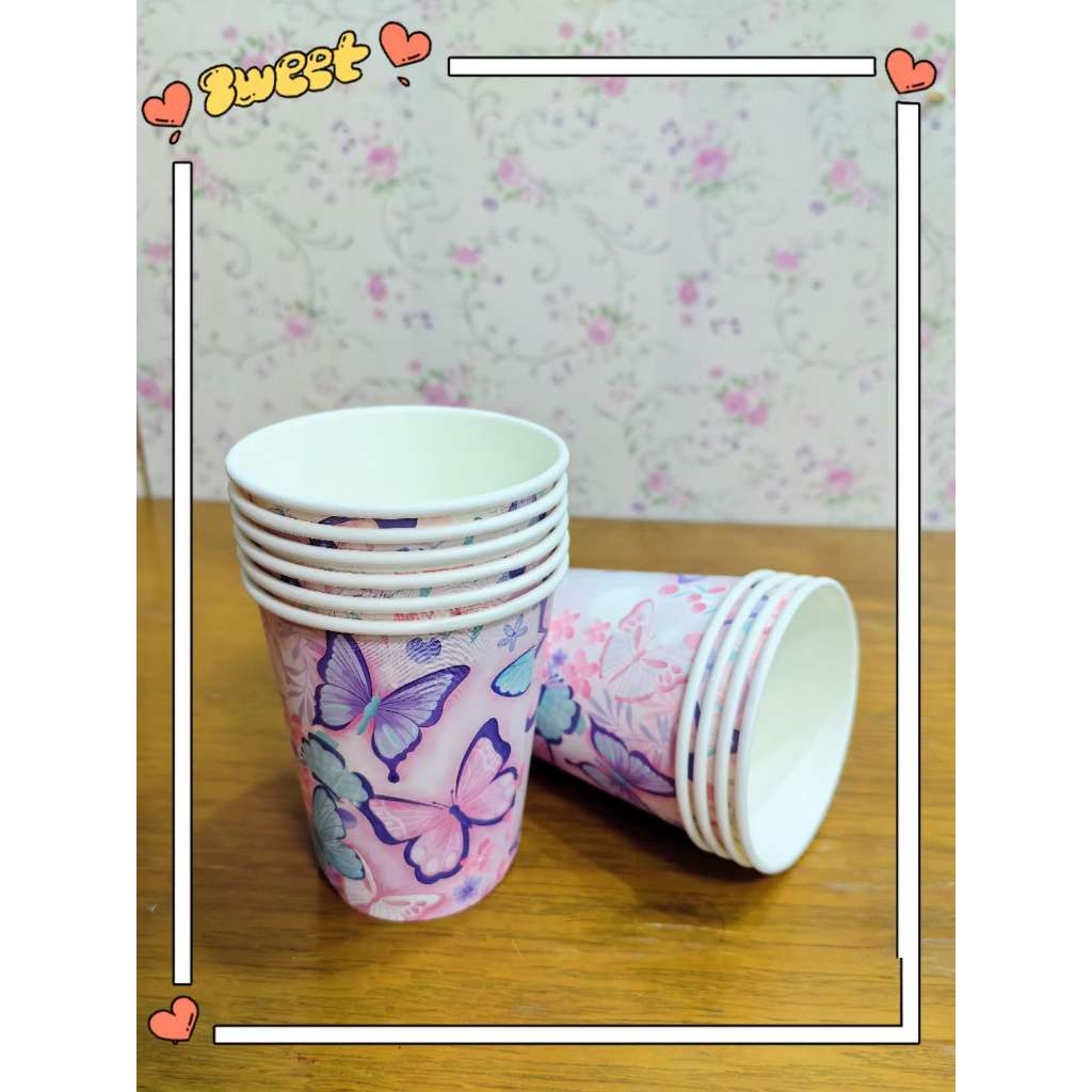 10 pcs/set violet fantasy butterfly theme disposable cartoon tableware ...