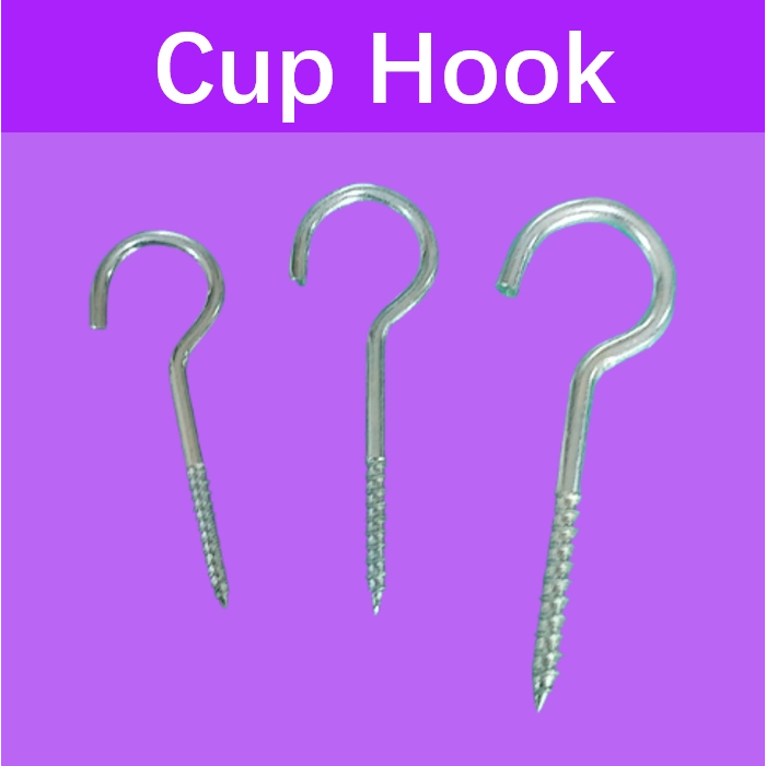 Mago 10-20pcs Screw In Ceiling Cup Hooks Heavy Duty Plain Metric Wood ...