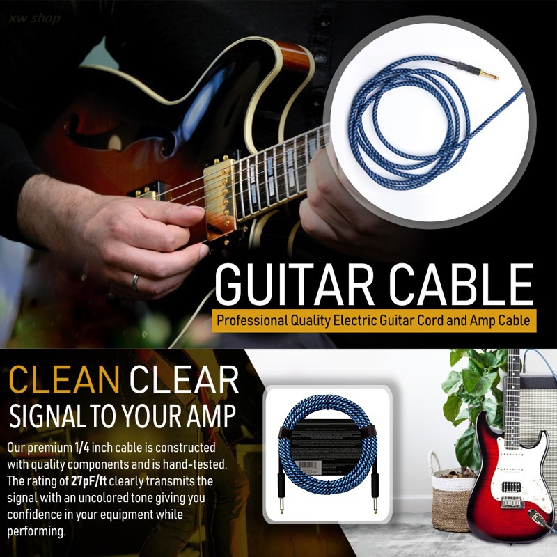 Electric Guitar cable wire Cord Jack line Noise reduction bass cable 3 ...