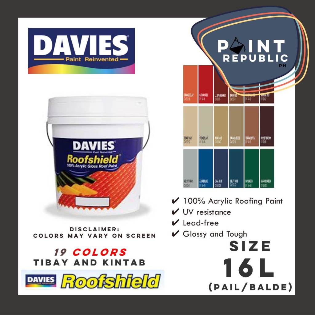 DAVIES ROOFSHIELD ROOFING PAINT - 16L (Pail/Timba/Balde) | Shopee ...
