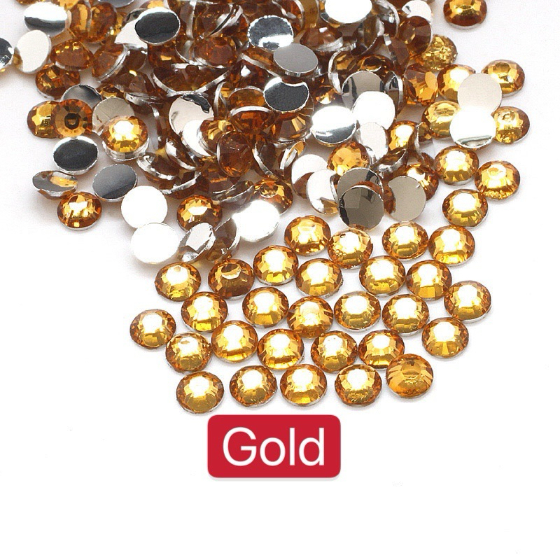 100pcs 10mm Rhinestone Flat Back Bead Round Beads DIY Souvenir ...