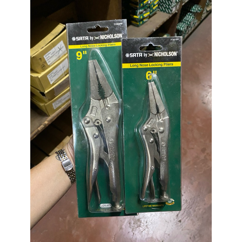 Sata by Nicholson Long Nose Locking Plier 6" 9" | Shopee Philippines