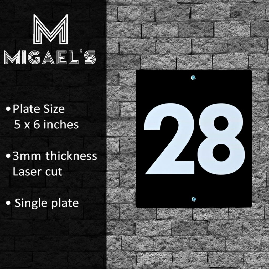 5x6 inch DOOR NUMBER/HOUSE NUMBER/UNIT SIGN/SIGNAGE FOR CONDO HOTEL ...