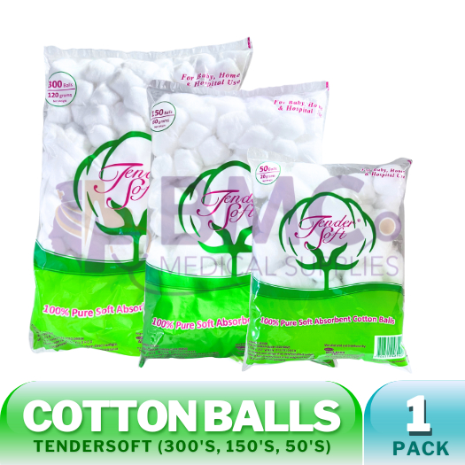 Cotton Balls Tendersoft 100% Pure soft Absorbent Cotton Balls 300's 150 ...