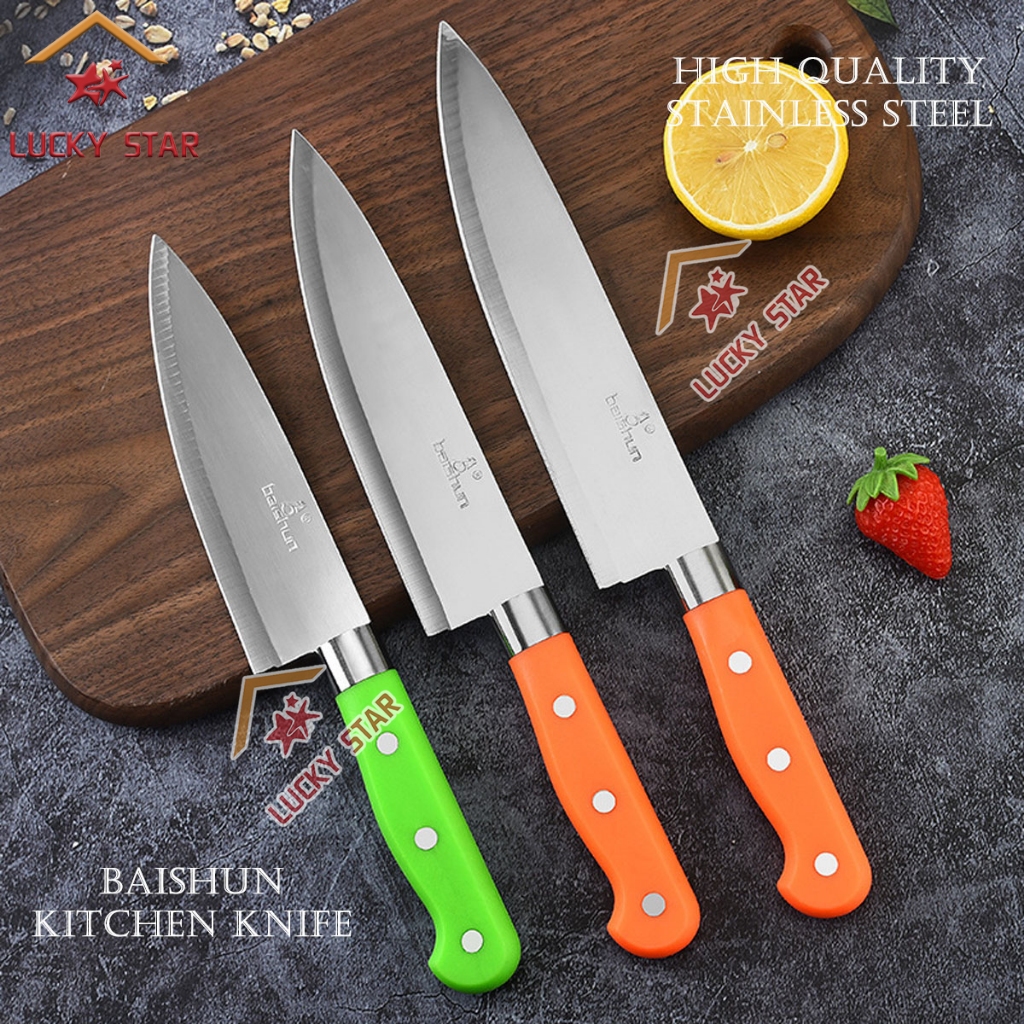 Baishun Kitchen Knife Color Handle Stainless Steel Meat Knife Stainless ...