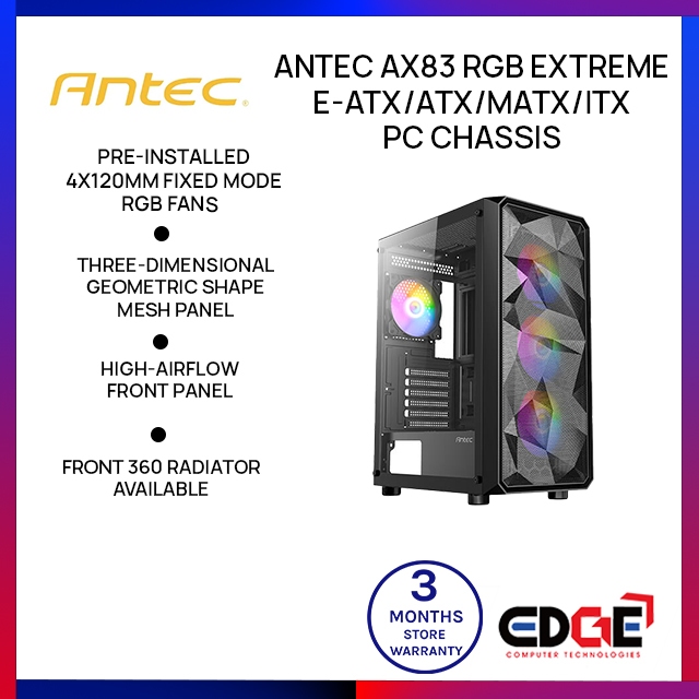 EDGE | ANTEC AX83 RGB Extreme E-ATX/ATX/MATX/ITX PC Chassis | Shopee ...