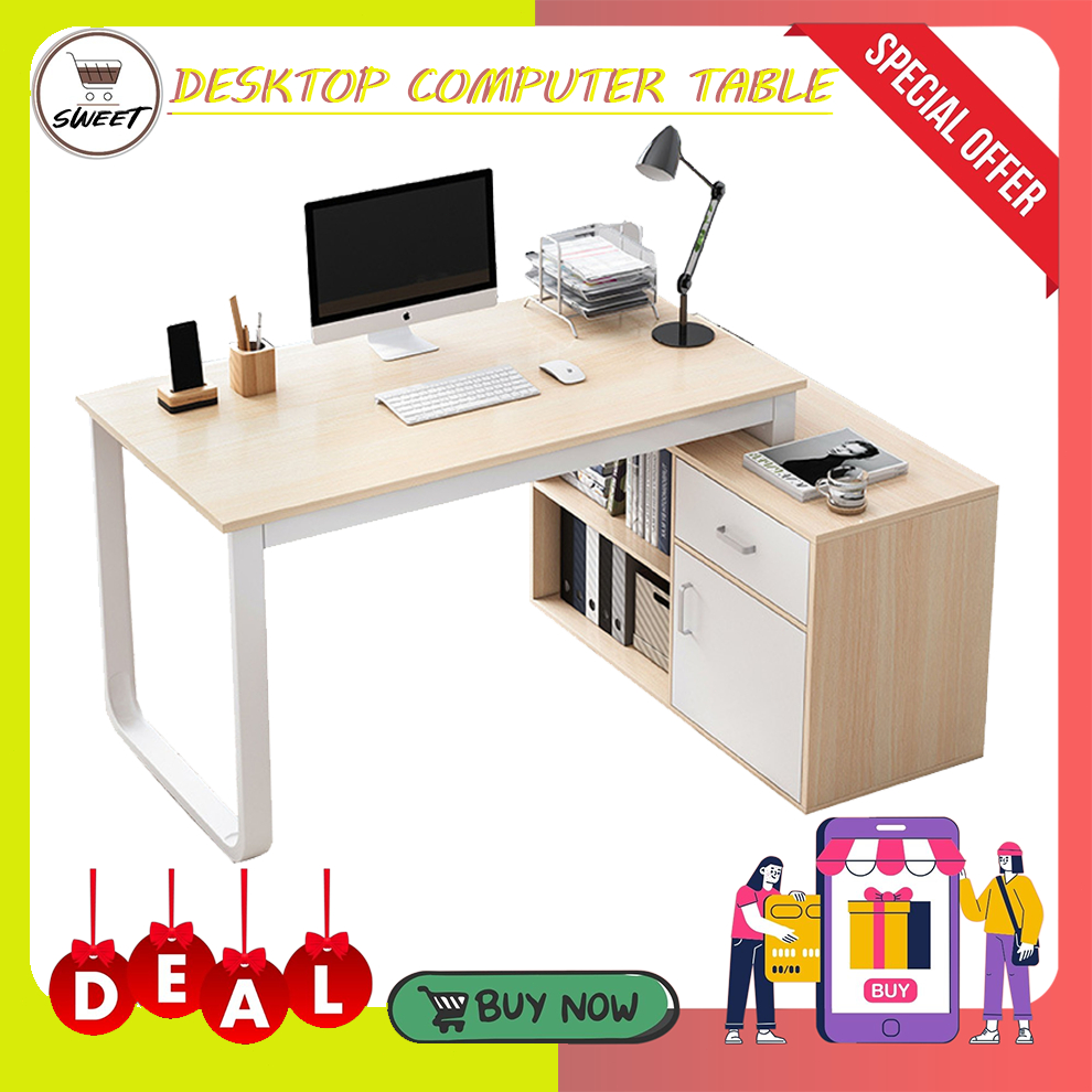 Corner table with desk top computer table with drawer furniture ...