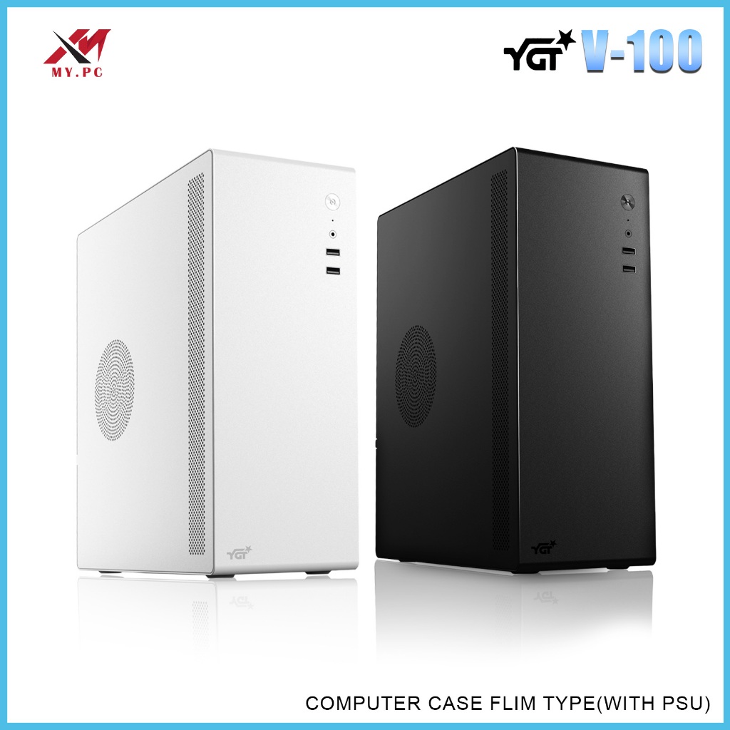 YGT V100 computer case flim type micro atx/itx with psu | Shopee ...