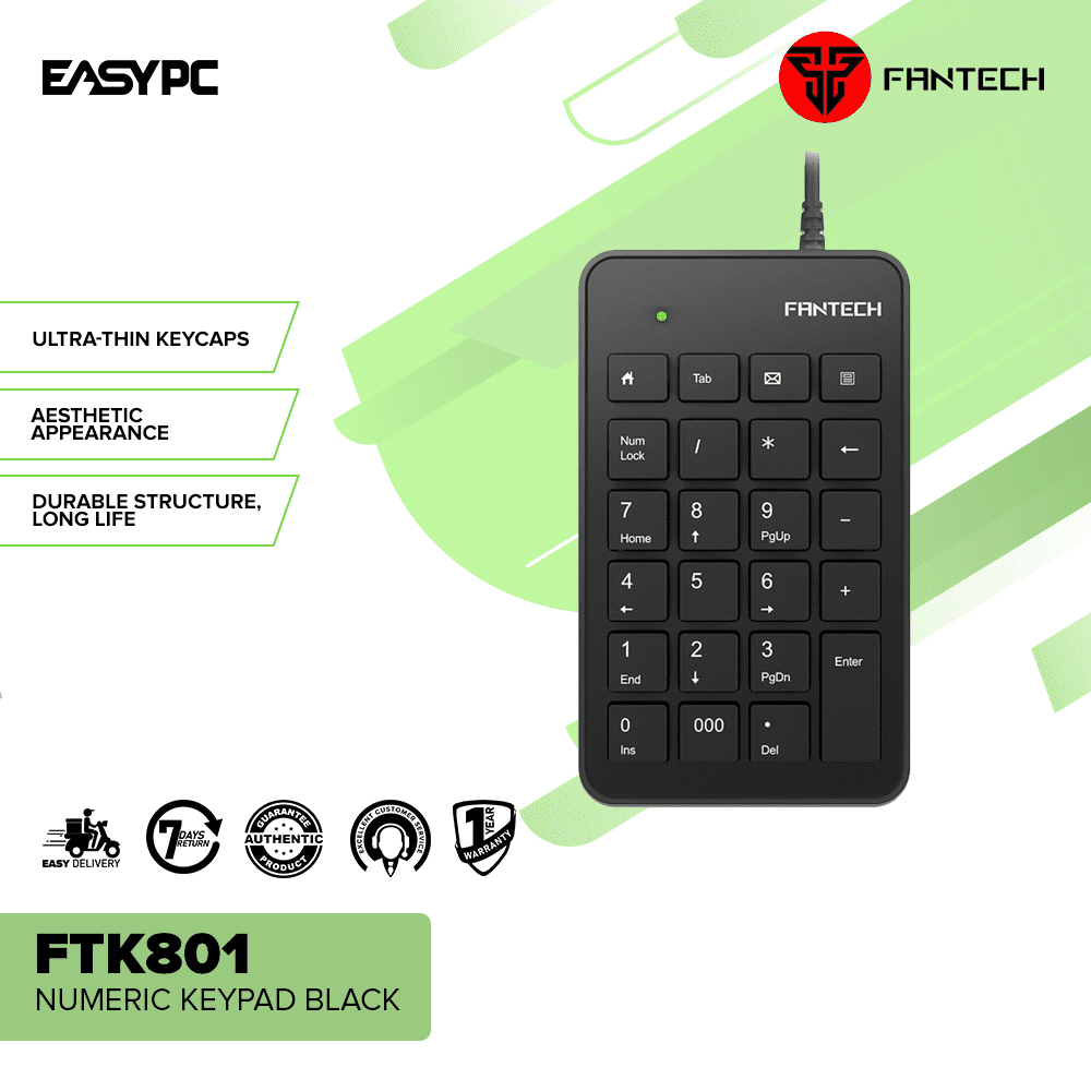 EasyPC| Fantech FTK801 Numeric Keypad| Black | Shopee Philippines