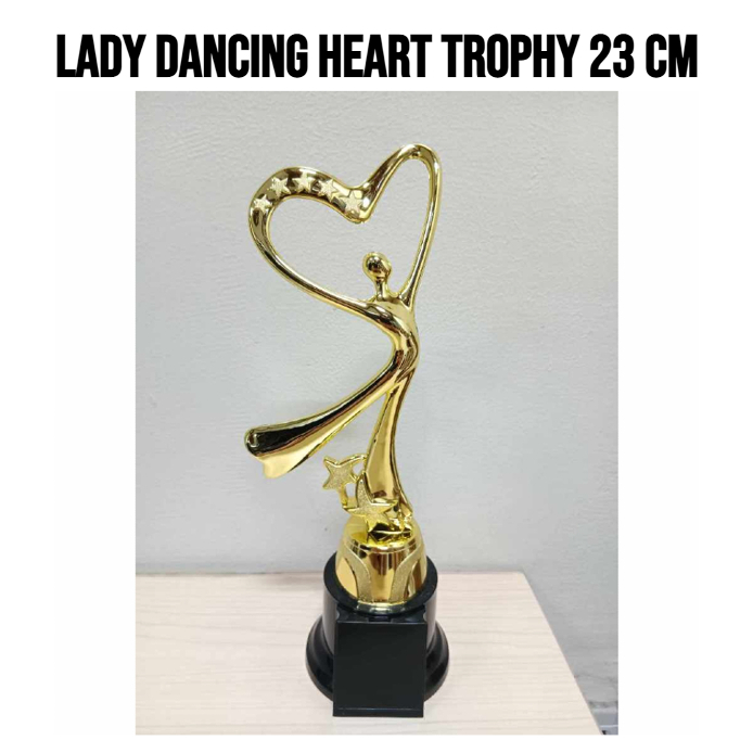 ( New ) Lady Dancing Heart Trophy Gold Plastic 26cm ( 1 PC ONLY ...