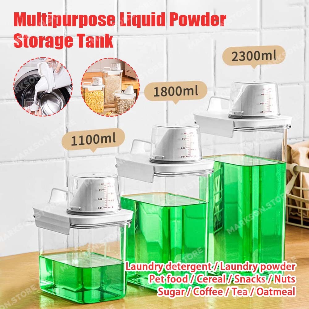 Multipurpose Detergent Container Jar Snacks Box Laundry Powder Dispense ...