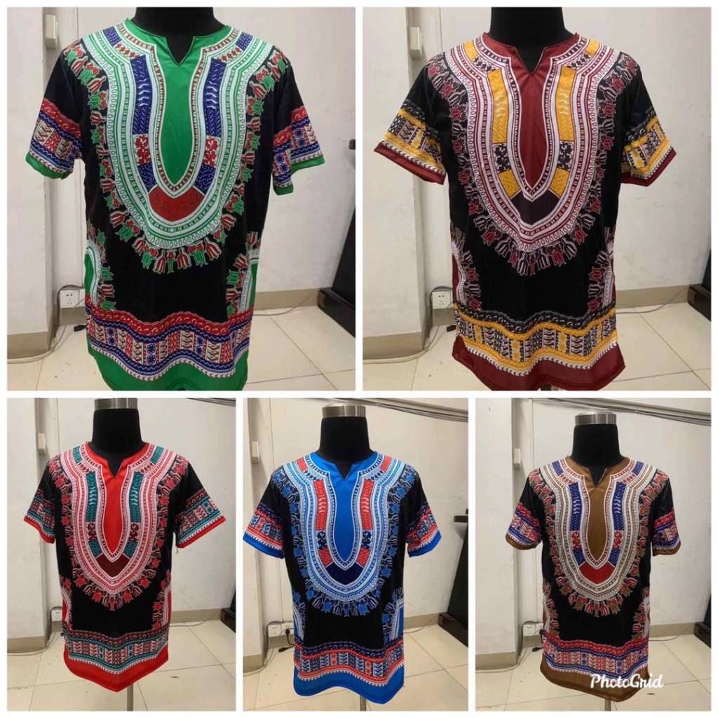 Bohemian Halumna Black and White Dashiki Shirt | Shopee Philippines
