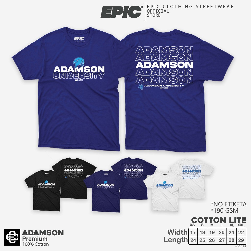 ADAMSON UNIVERSITY SHIRT - AVAILABLE IN COTTON and DRIFIT - ASIAN SIZE ...