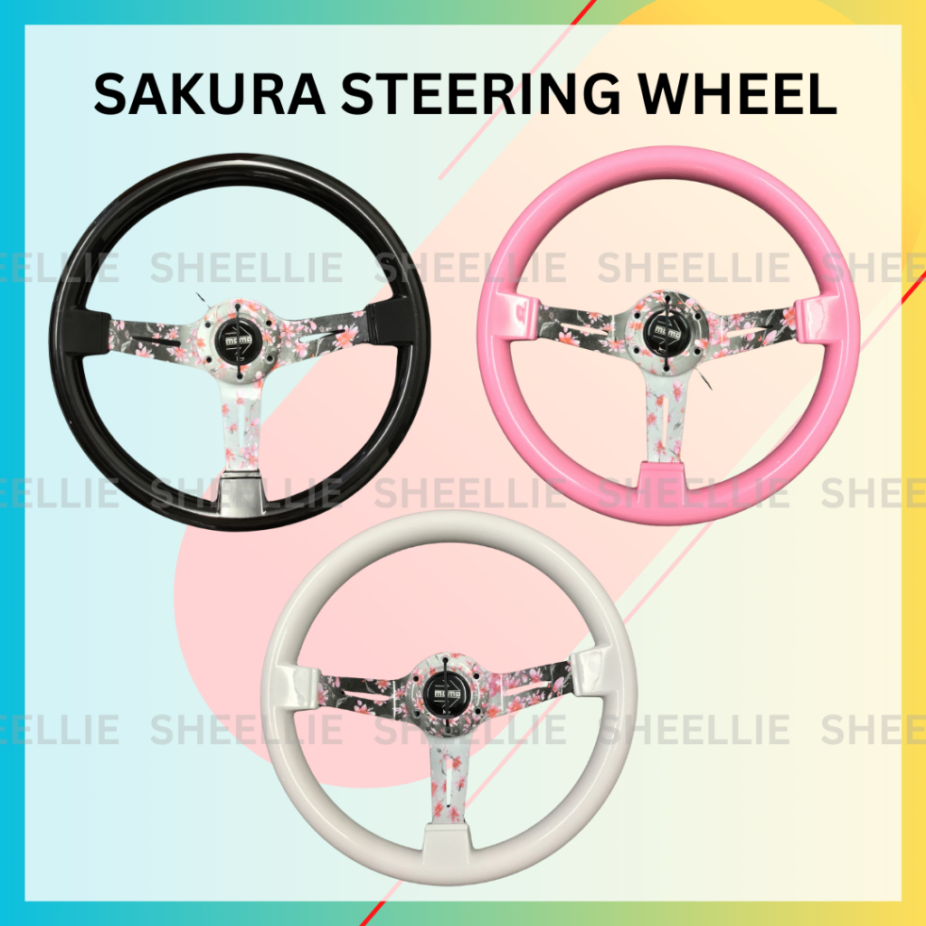MOMO 14 Inch Sport Racing Steering Wheel Sakura Car Steering Wheel CAR ...