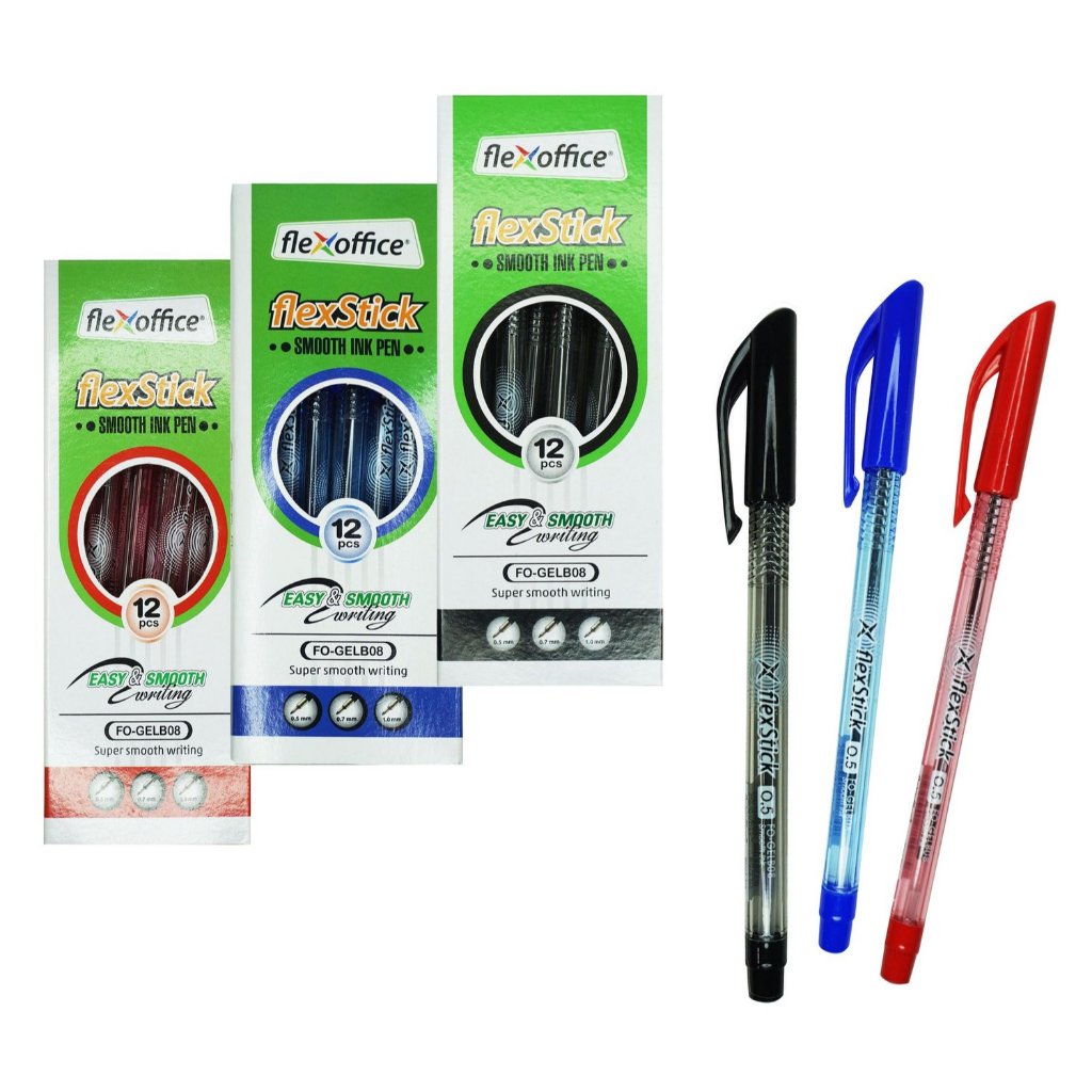 FlexOffice 12pcs Ballpen FlexStick 0.7mm Smooth Ink Pen | Shopee ...
