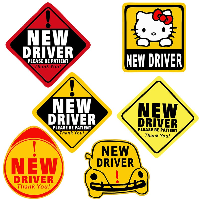 New driver new lady driver car sticker diy vinyl sticker 15cm diamond ...
