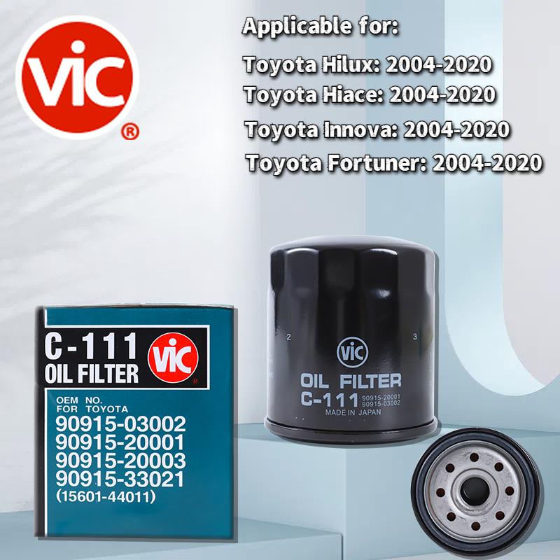 Japan Vic Oil Filter C-111 for Toyota Innova/ Fortuner/ Hilux/ Hiace/ (C111) 1PC | Shopee ...