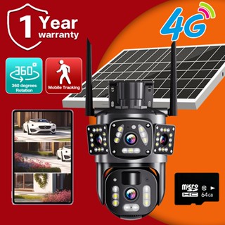 Solar Outdoor CCTV Camera 4G/WiFi Remote Monitoring 5MP Dual Lens 360 ...