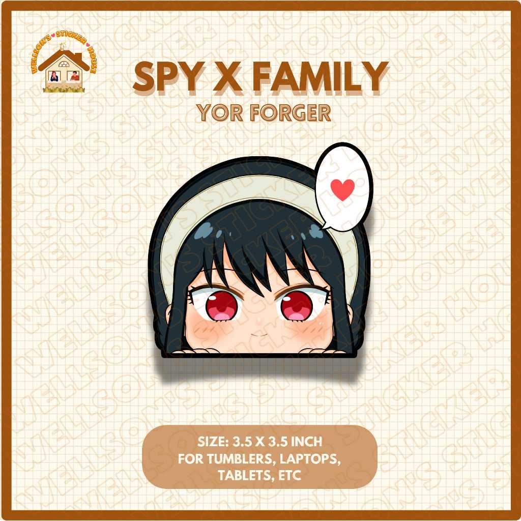 Anime Spy x Family Yor Forger Vinyl Waterproof Glossy Peeker Sticker ...