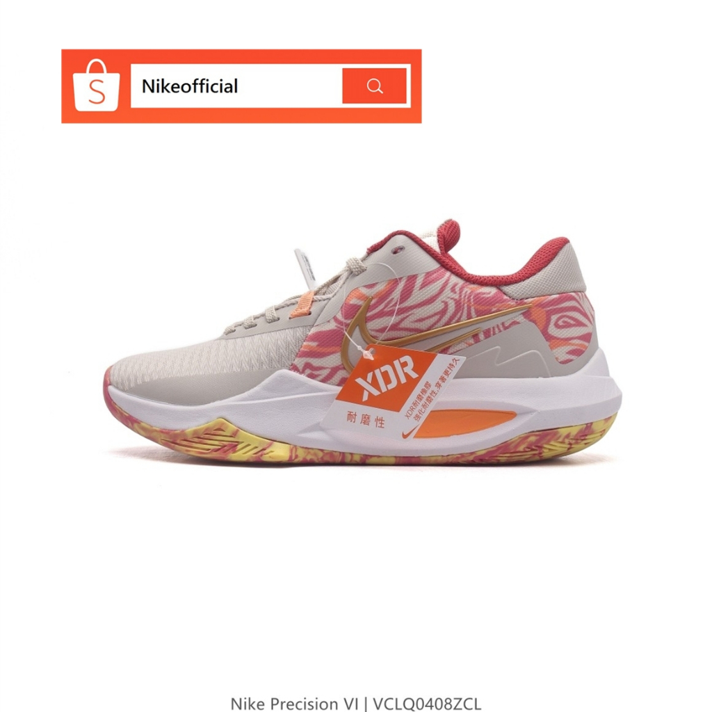 100% Original Nike Precision VI Gray Red Sports Basketball Shoes for ...