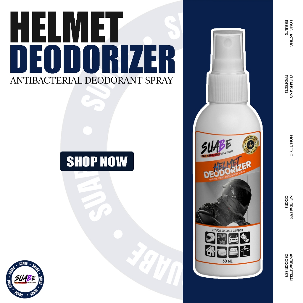 SUABE HELMET DEODORIZER DISINFECTING SPRAY - Neutralizes Odors / Cleans ...