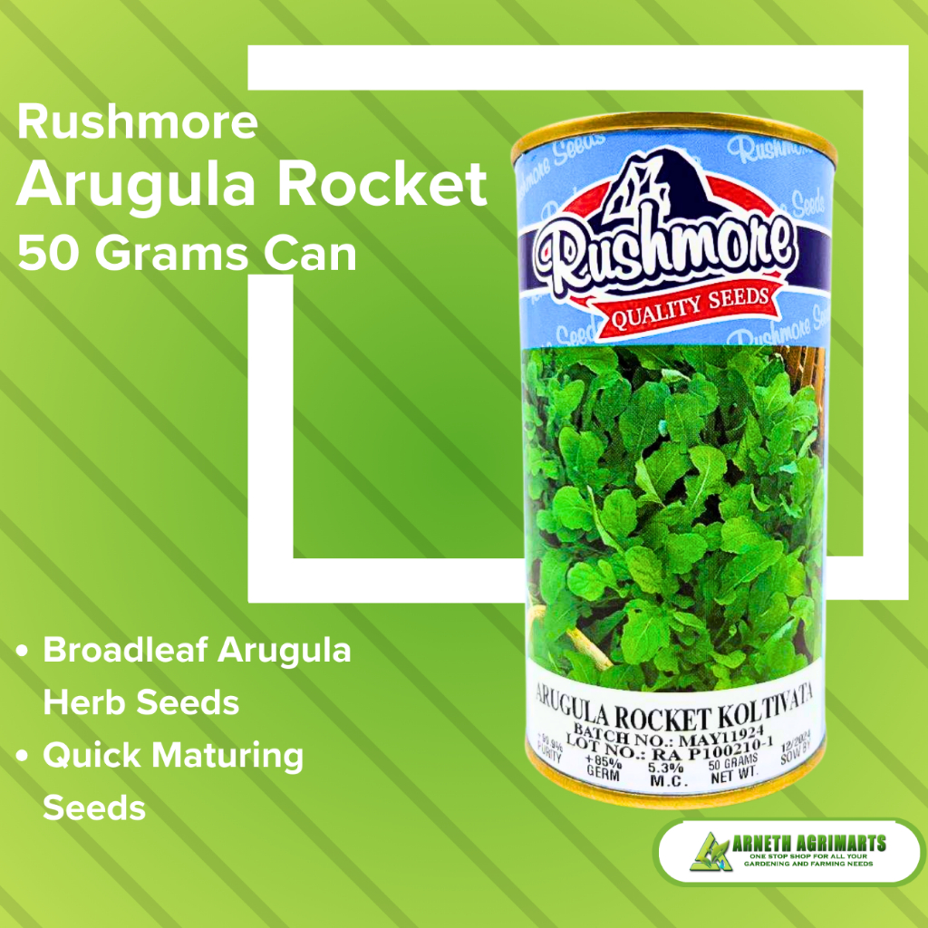 RUSHMORE ARUGULA ROCKET SEEDS ( 50 GRAMS CAN ) | Shopee Philippines
