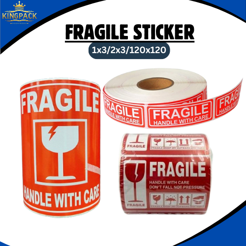 Fragile Sticker 500 Pcs/Roll 76 x 51 mm / 2 x 3 inches with broken ...