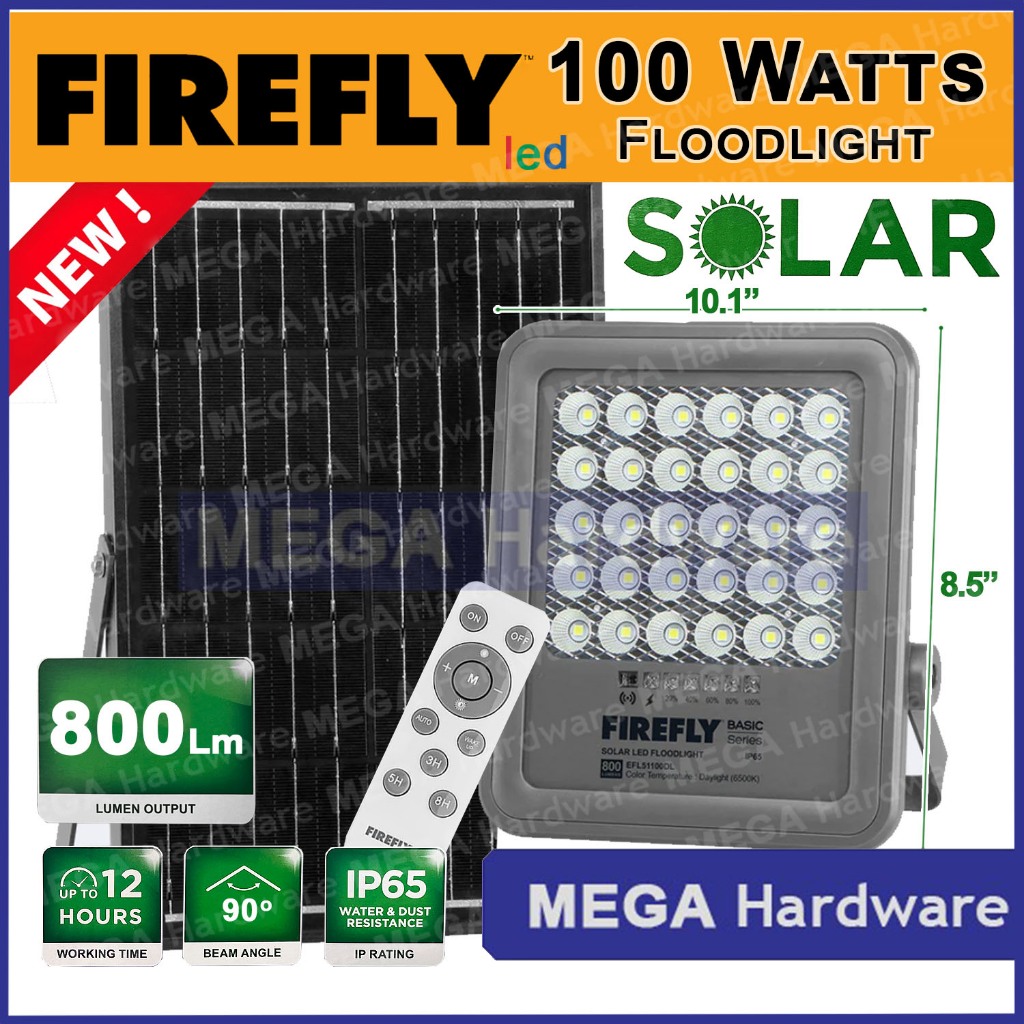 Firefly Ecolum Solar LED Floodlight with Timer Brightness Remote ...